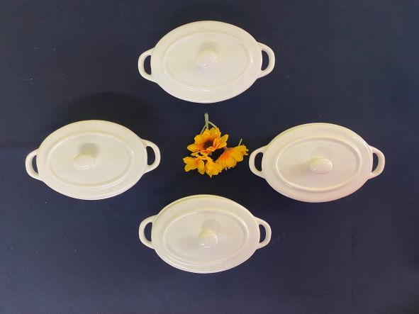 Ceramic individual casserole dishes with lids