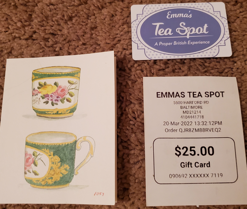 Emma's Tea Spot Gift Certificate