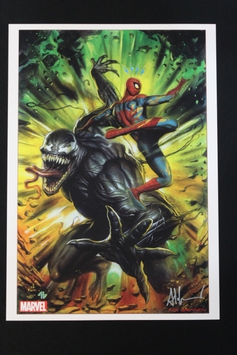 Adi Granov Signed Spider-Man vs Venom Print