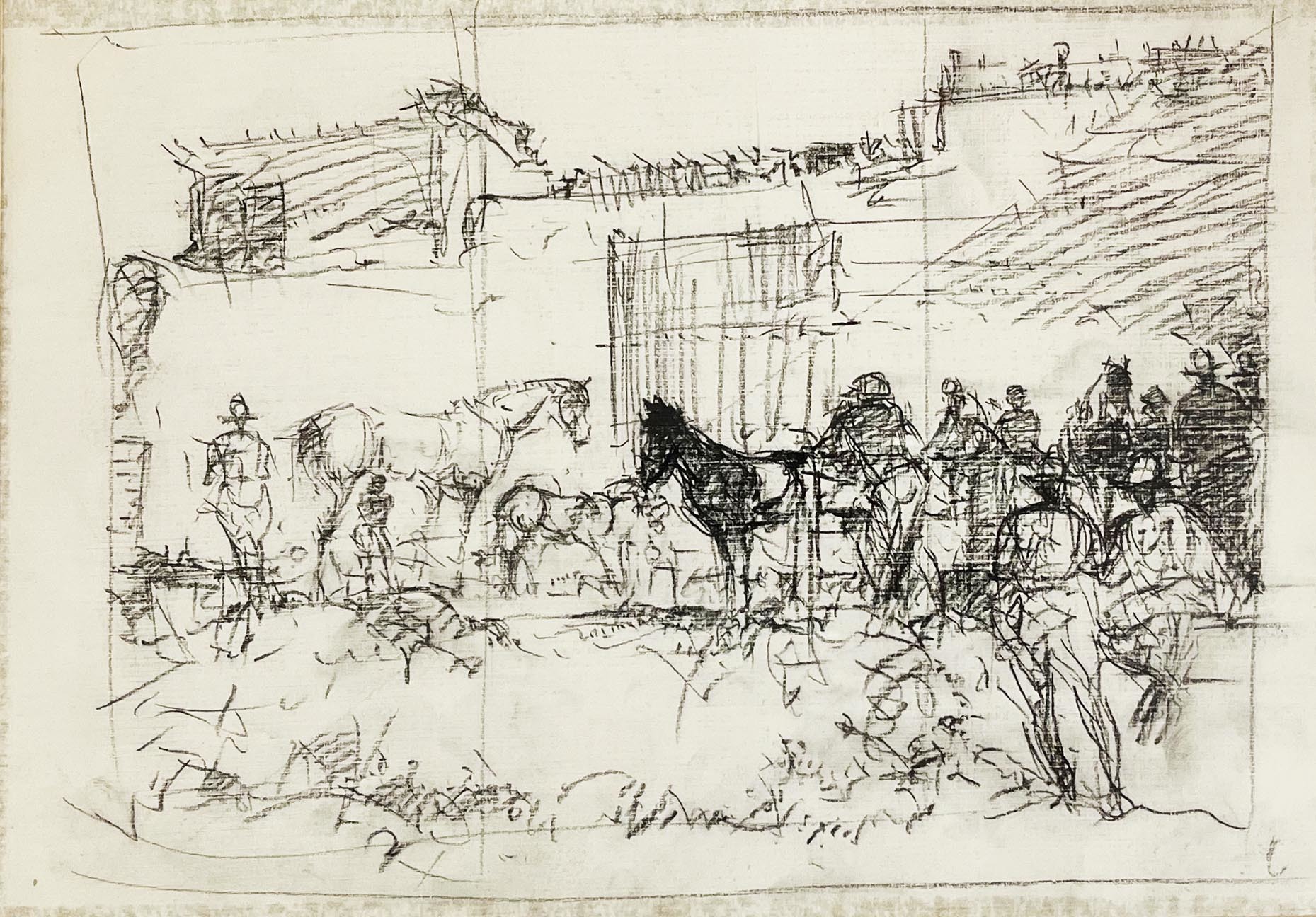 Lawrence Murphy - Pencil Sketch "Horses"