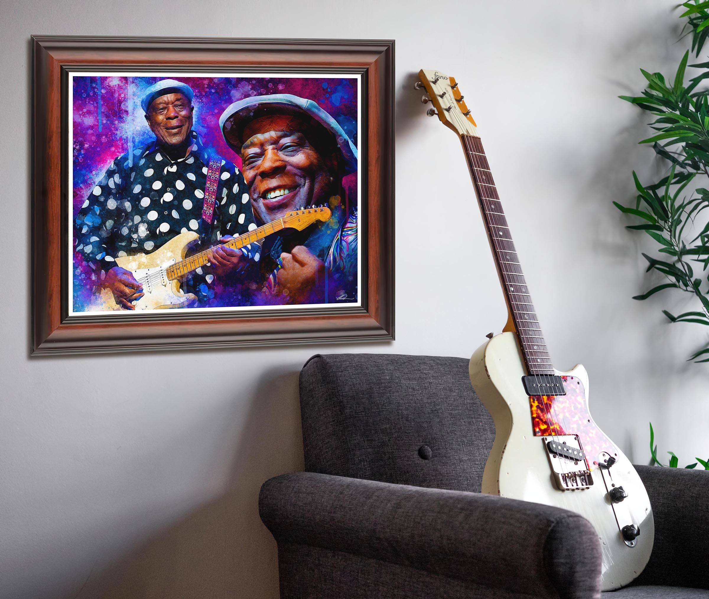 BUDDY GUY COMMEMORATIVE FRAMED DIGITAL PRINT BY RICK MAPES FINE ART