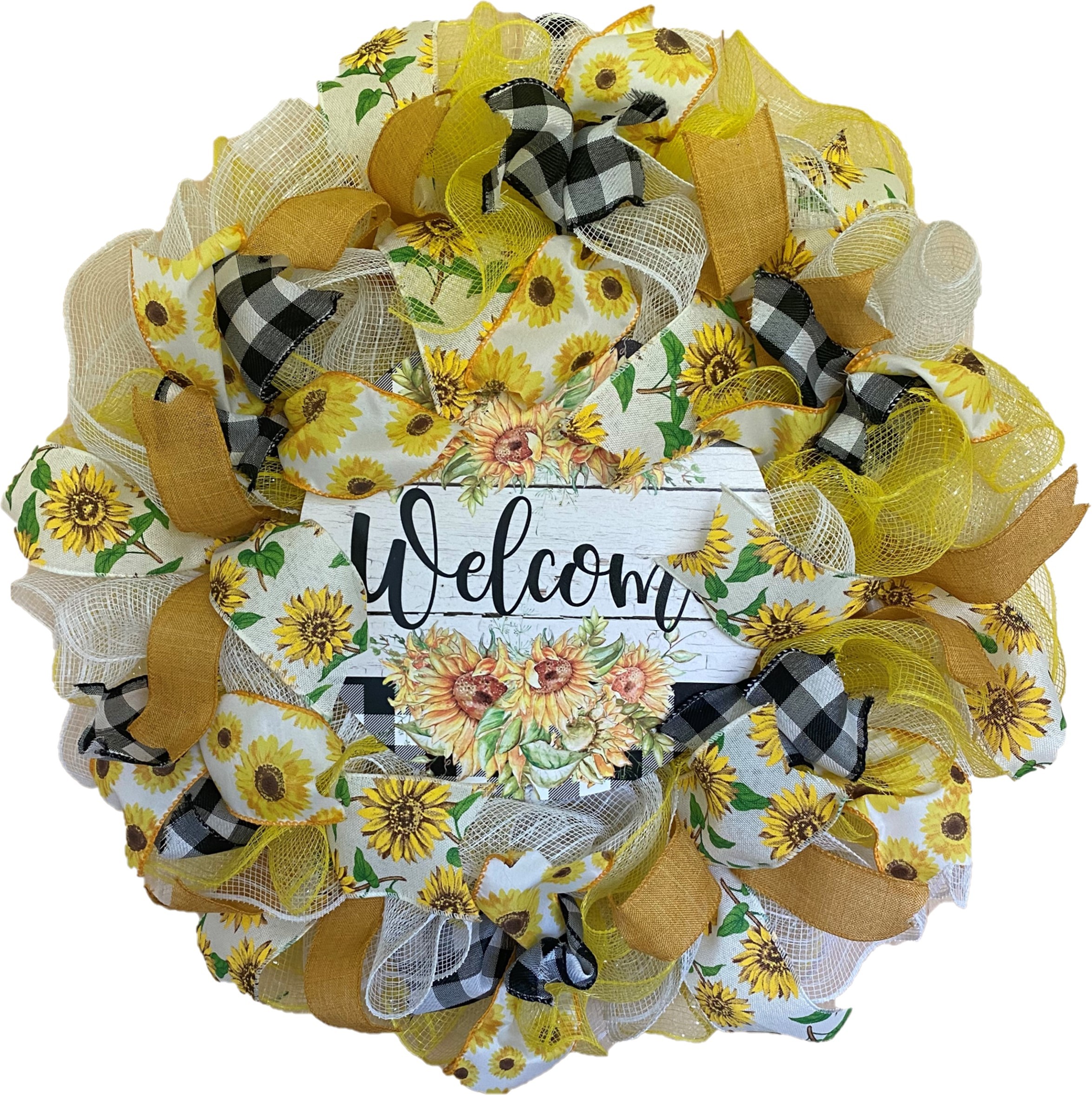 Sunflower "Welcome" Wreath