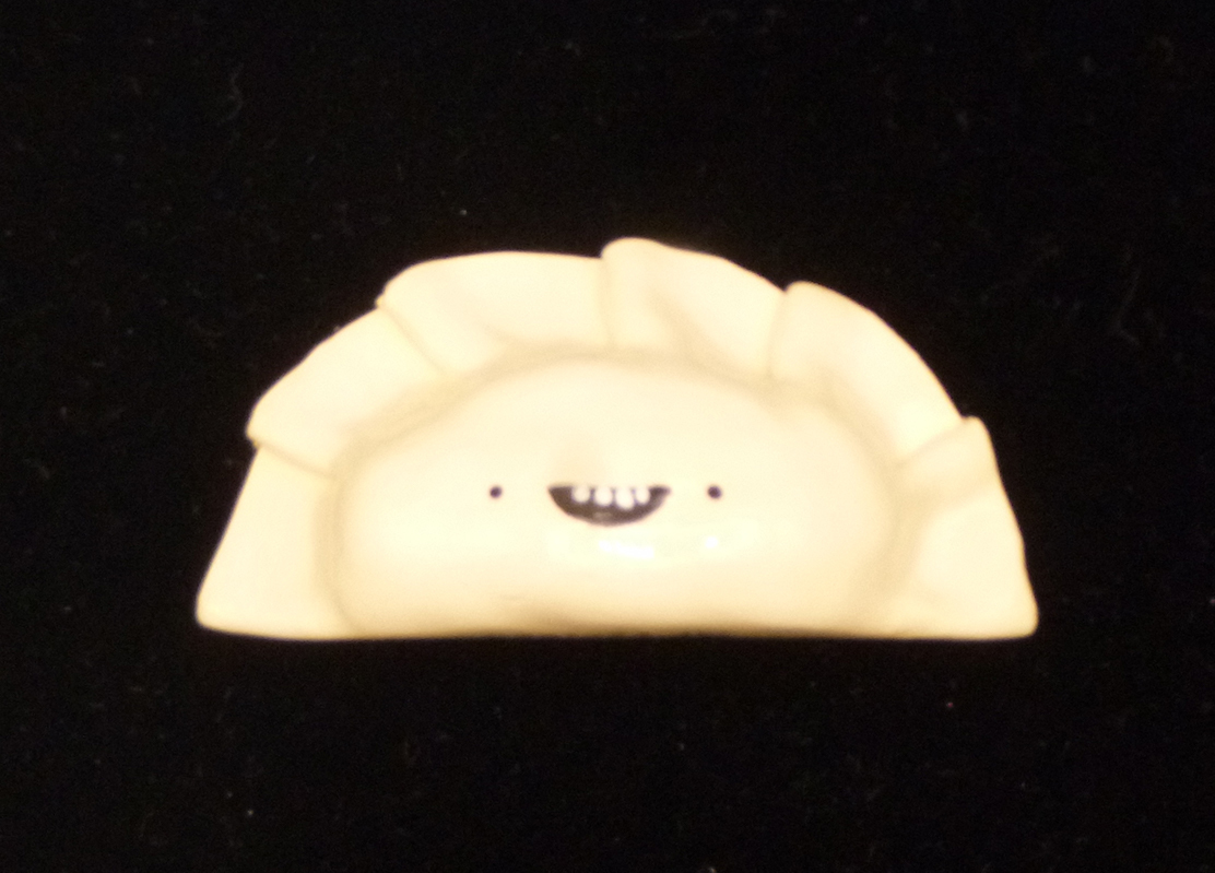 Art: Small Smiling Dumpling Sculpture by Artist Kari Lee