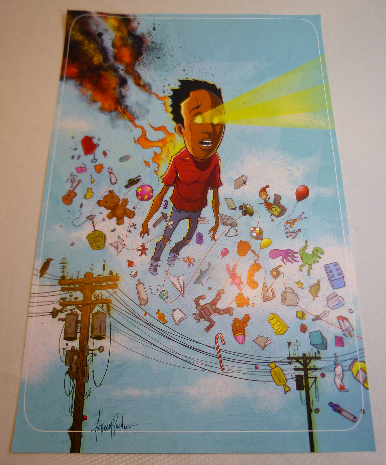 Art: Print of Original Comic Character Lester Signed by Artist Anthony Pugh