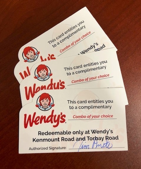 3 - Wendy's Combo Gift Certificates (2 of 2)