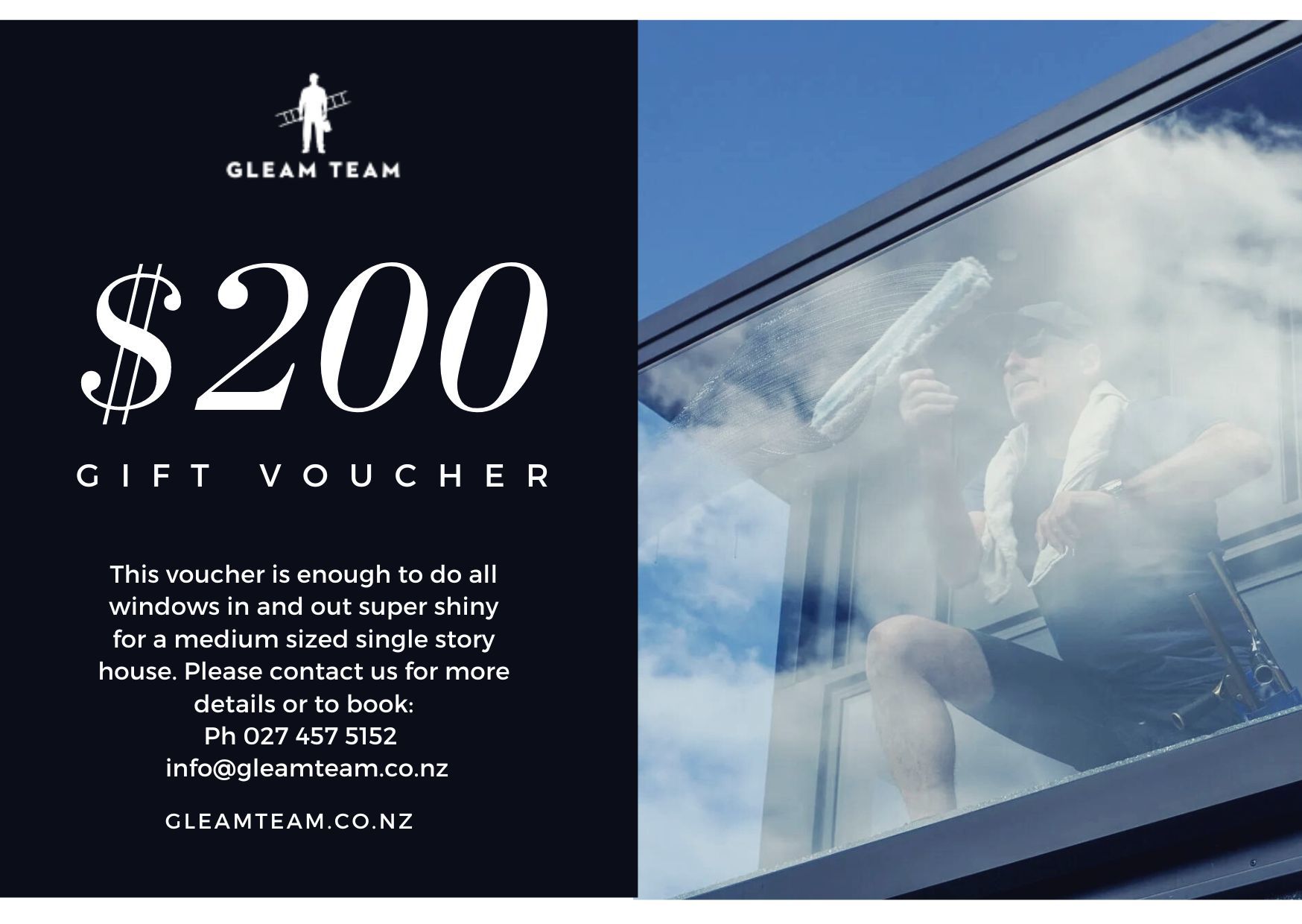 Gleam Team Window Cleaning Voucher $200
