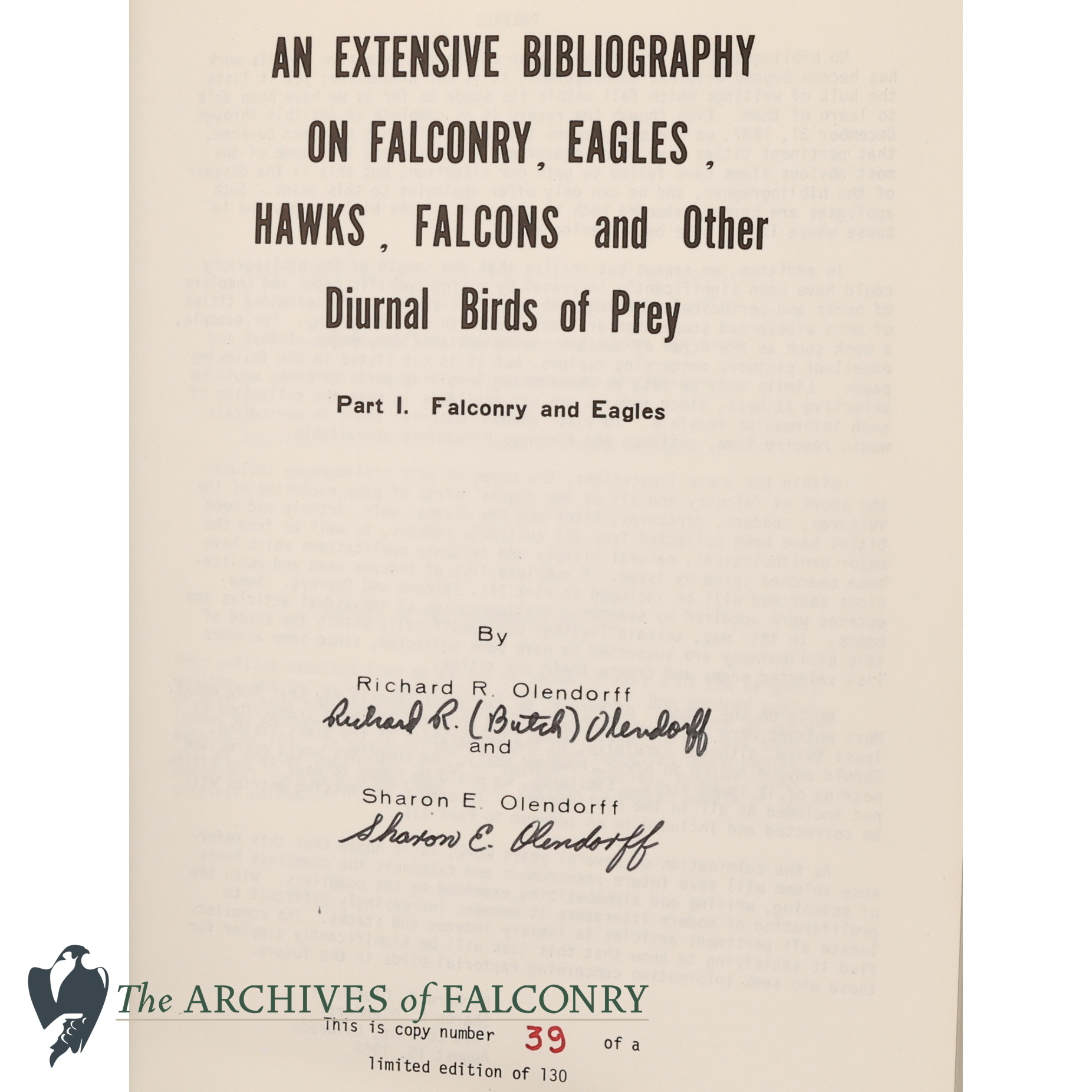 An Extensive Bibliogrpahy on Falconry, Eagles, Hawks, Falcons and other ...