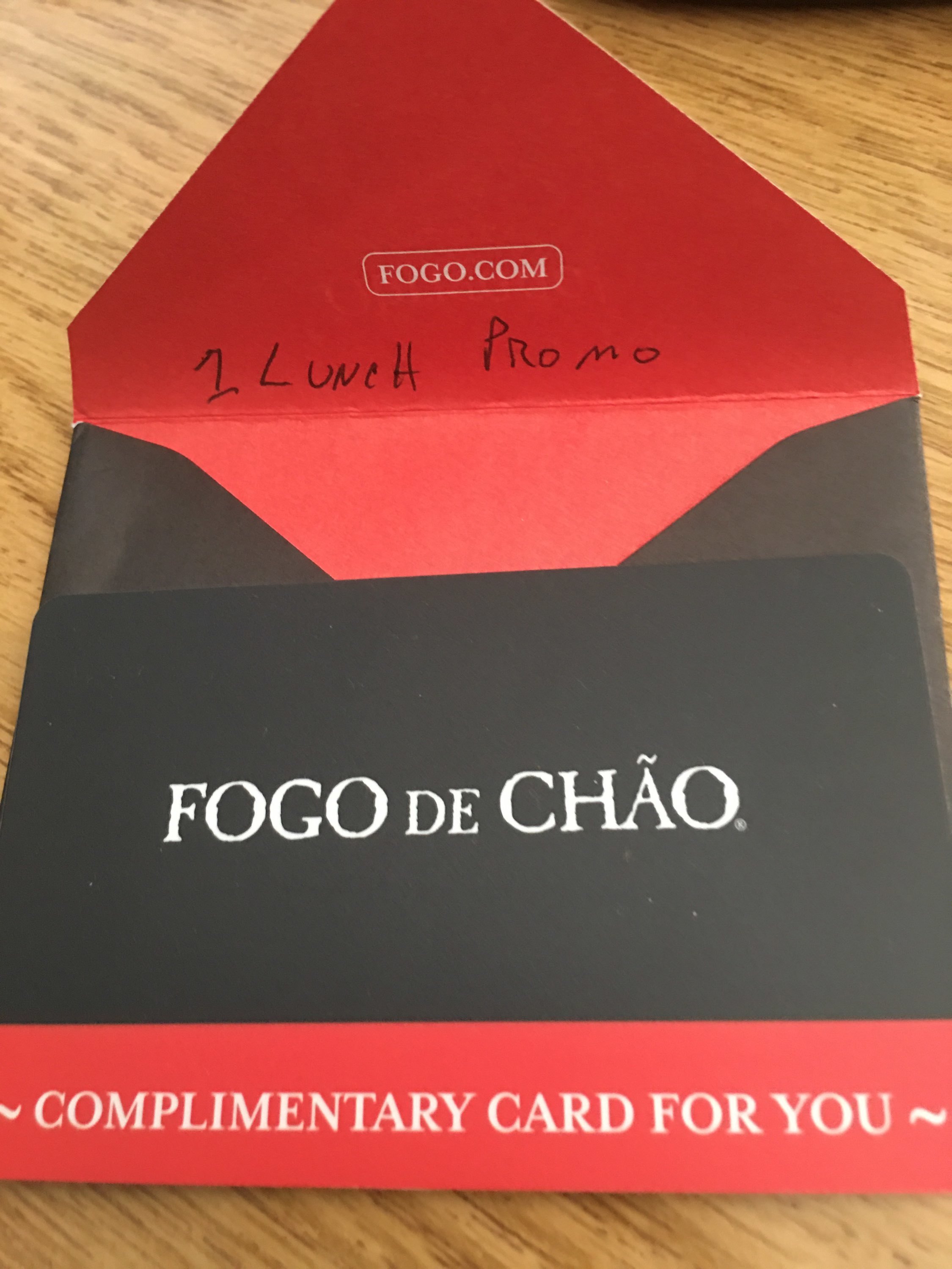 Gift Certificate for Fogo de Chao