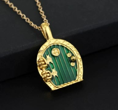 Jewelry: Hobbit Door Locket - 50 cm chain Gold Colour