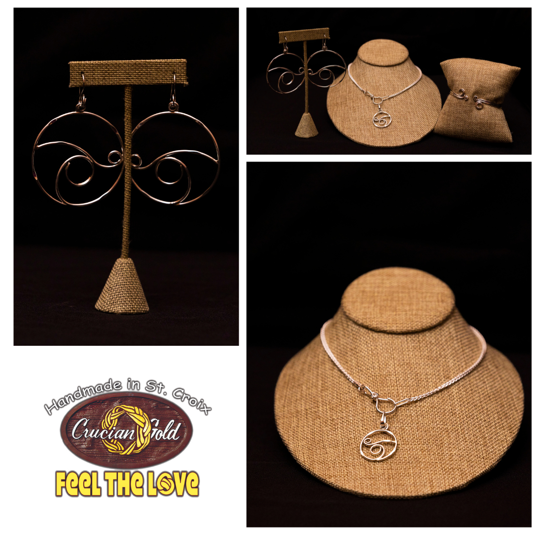 Sterling Silver "Water" Jewelry Set by Crucian Gold