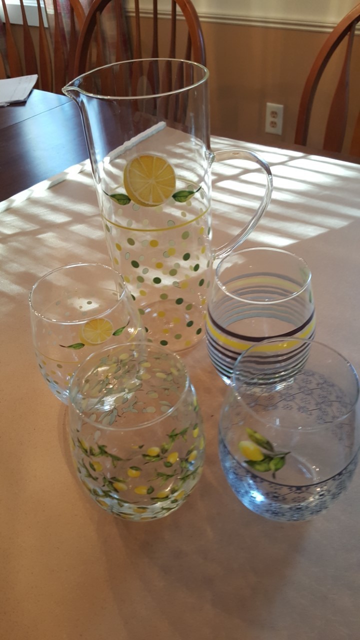 Sunny Summer Pitcher and Serving Glasses