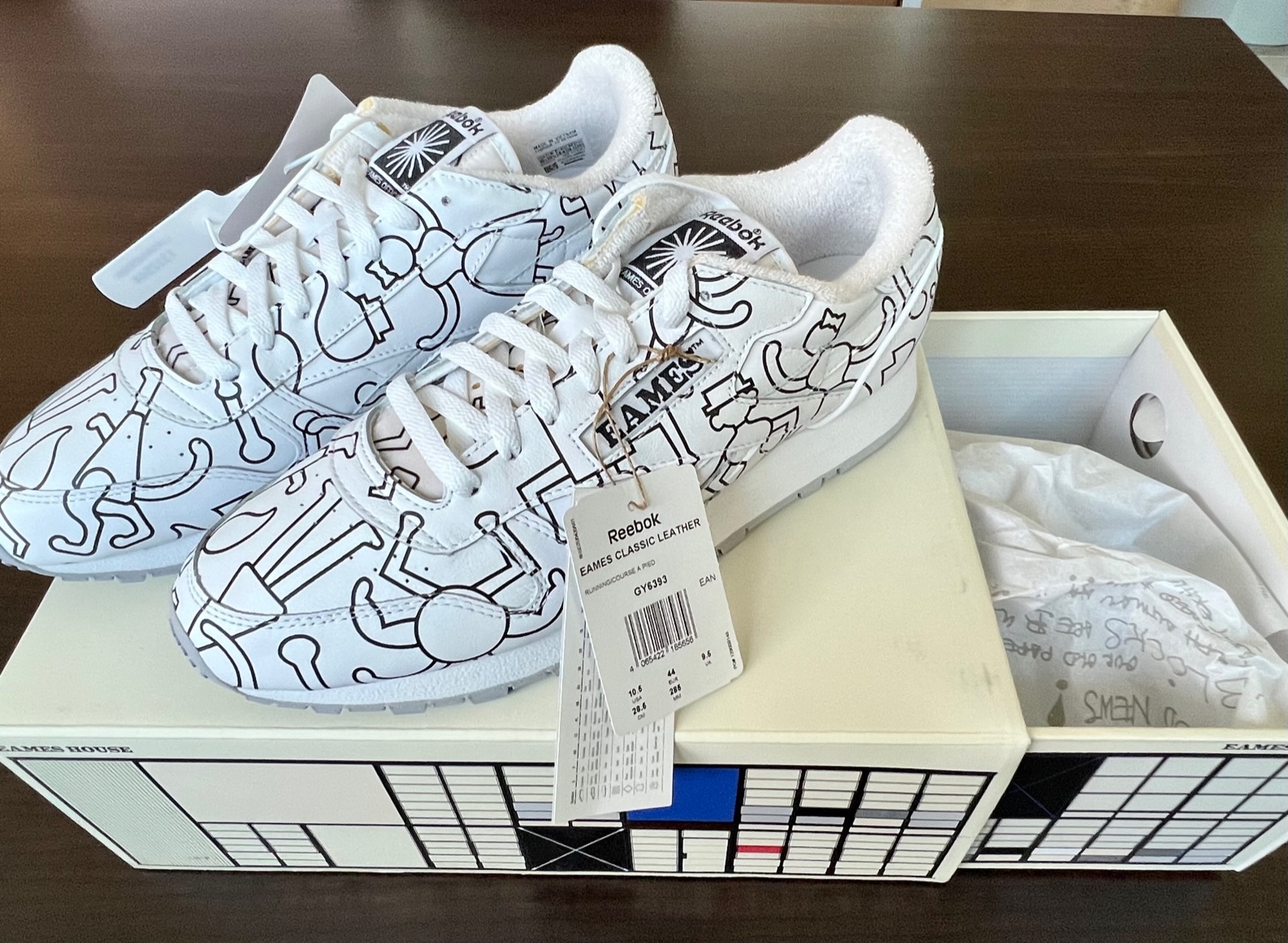 Eames Office Reebok Classic Leather Running Shoes in Signature Eames ...