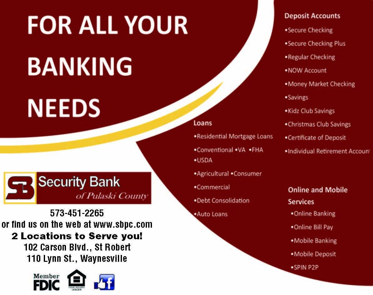 Sponsor Ad - Security Bank of Pulaski County